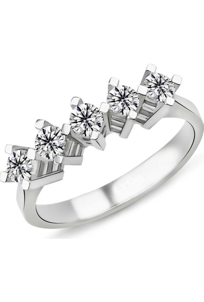 Harem Altın 0.75 Karat D Renk Beştaş Pırlanta Yüzük Pb545