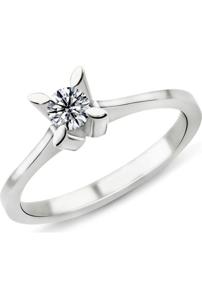 Harem Altın 0.23 Karat D Renk Pırlanta Tektaş Yüzük Pr159