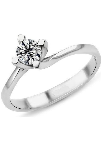 Harem Altın 0.41 Karat F Renk Hrd Sertifikalı Pırlanta Tektaş Yüzük Pr178