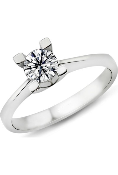 Harem Altın 0.40 Karat F Renk Hrd Sertifikalı Pırlanta Tektaş Yüzük Pr306