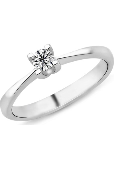 Harem Altın 0.25 Karat F Renk Tektaş Pırlanta Yüzük Pr499