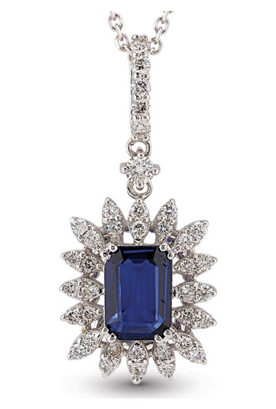Harem Altın 1.32 Ct Pırlanta Safir Kolye Rtkl14