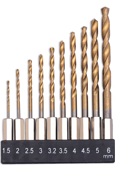 Merttools Sinka 1/4'' Bits Saplı Hss Matkap Uçu Seti 10'lu Merttools Sinka 1/4'' Bits Saplı Hss Matkap Uçu Seti 10'lu