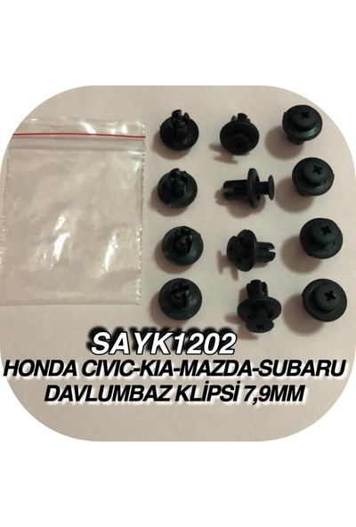 Saypi̇ Honda-Civic-Kıa-Mazda-Subaru Davlumbaz Klipsi 7.9 mm