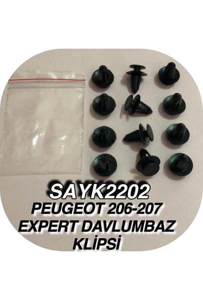 Saypi̇ Peugeot 206-207-Expert Davlumbaz Klipsi