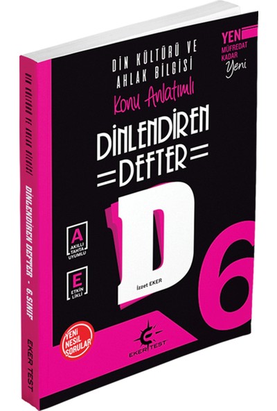 Eker Test Yayınları 6.Sınıf Din Kültürü ve Ahlak Bilgisi Dinlendiren Defter Eker Test Yayınları 6.Sınıf Din Kültürü ve Ahlak Bilgisi Dinlendiren Defter