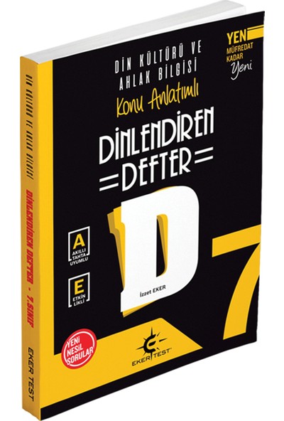 Eker Test Yayınları 7.Sınıf Din Kültürü ve Ahlak Bilgisi Dinlendiren Defter Eker Test Yayınları 7.Sınıf Din Kültürü ve Ahlak Bilgisi Dinlendiren Defter