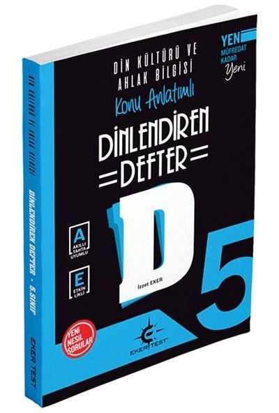 Eker Test Yayınları 5.Sınıf Din Kültürü ve Ahlak Bilgisi Dinlendiren Defter Eker Test Yayınları 5.Sınıf Din Kültürü ve Ahlak Bilgisi Dinlendiren Defter