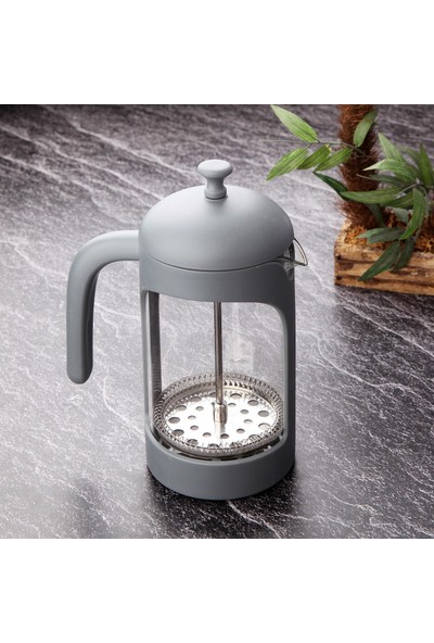 Tohana French Press 600ml - Mat Gri Tohana French Press 600ml - Mat Gri