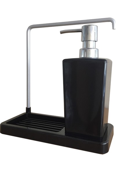 Primanova Luna Mutfak Tip Sıvı Sabunluk El Bezi Askılı Siyah