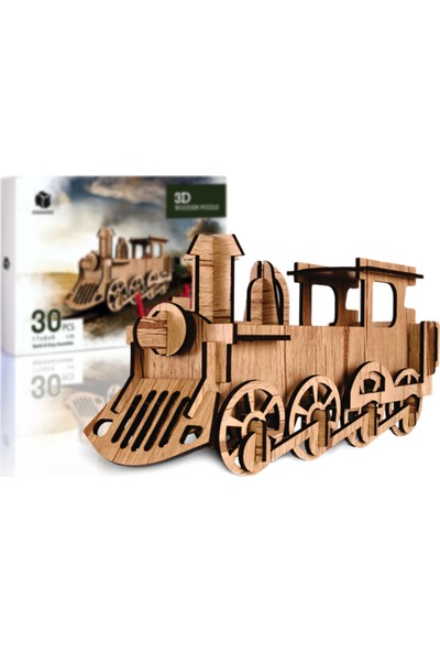 Pershang Lokomotif 30 Parça Ahşap 3D Puzzle Pershang Lokomotif 30 Parça Ahşap 3D Puzzle