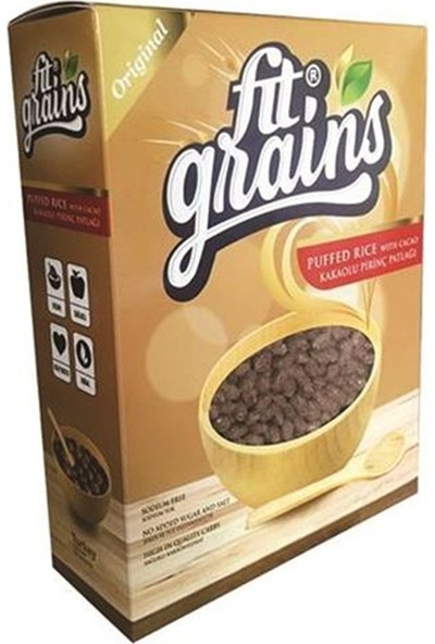 Fit grains Kakaolu Pirinç Patlağı 250 gr Fit grains Kakaolu Pirinç Patlağı 250 gr