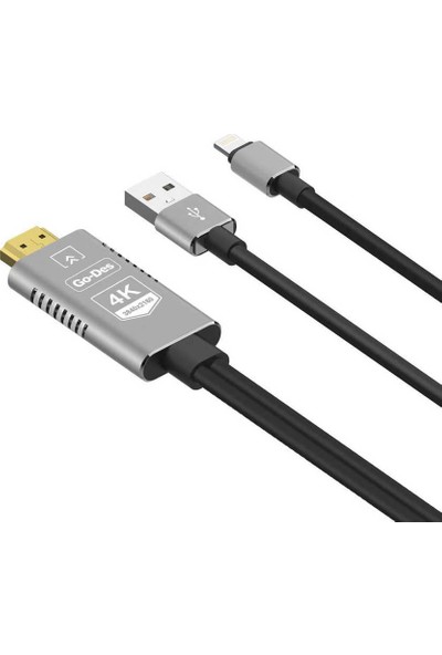 Go-Des GD-8278 HDTV 4K Lightning to HDMI Kablo 1.8 mt