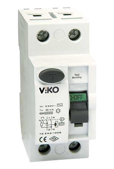 Viko Kaçak Akım Rölesi Ac Tip 30mA 2x 25A VTR2-2530 Viko Kaçak Akım Rölesi Ac Tip 30mA 2x 25A VTR2-2530