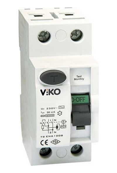 Viko Kaçak Akım Rölesi Ac Tip 300mA 2x 25A VTR2-25300 Viko Kaçak Akım Rölesi Ac Tip 300mA 2x 25A VTR2-25300