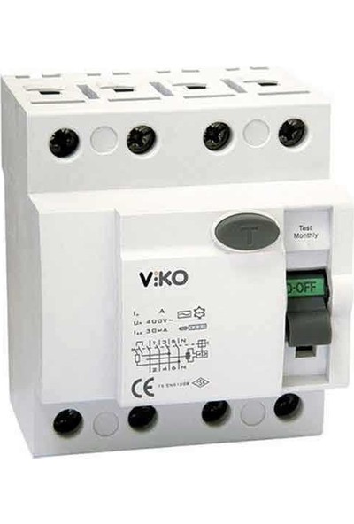 Viko Kaçak Akım Rölesi Ac Tip 300mA 4x 40A VTR4-40300 Viko Kaçak Akım Rölesi Ac Tip 300mA 4x 40A VTR4-40300