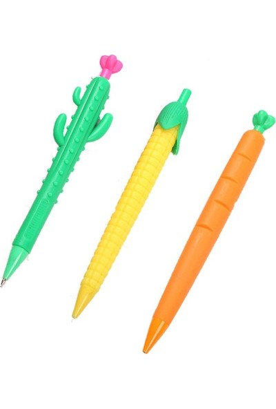 Ma Gqjsq Yeni Nesil Neşeli Mısır - Kaktüs - Havuç Uçlu Kalemler