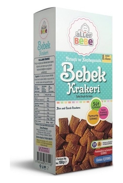 Aller Bebe Glutensiz Bebek Krakeri 100 g