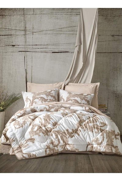 Cotton Box Saten Çift Kişilik Uyku Seti Loren Bej