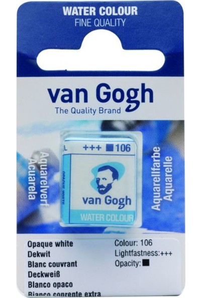 Talens Van Gogh 1/2 Tablet Sulu Boya 106 Opaque White Talens Van Gogh 1/2 Tablet Sulu Boya 106 Opaque White