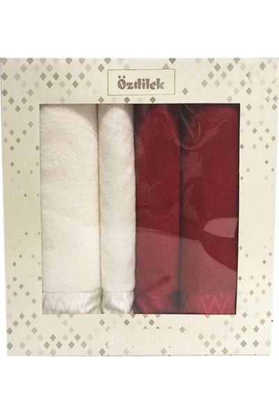 Özdilek Hamam Takımı Vera Krem-Kırmızı