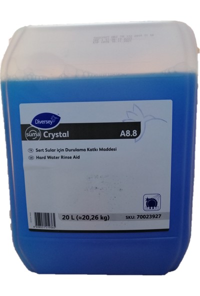 Diversey Suma Crystal A8.8 20 lt Orta ve Sert Sular Için Bulaşık Makinesi Durulama Maddesi Diversey Suma Crystal A8.8 20 lt Orta ve Sert Sular Için Bulaşık Makinesi Durulama Maddesi