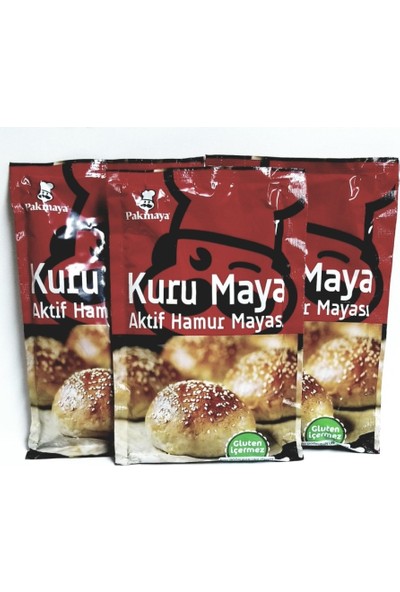 Pakmaya Aktif Kuru Hamur Mayası 100 gr 3'lü Pakmaya Aktif Kuru Hamur Mayası 100 gr 3'lü