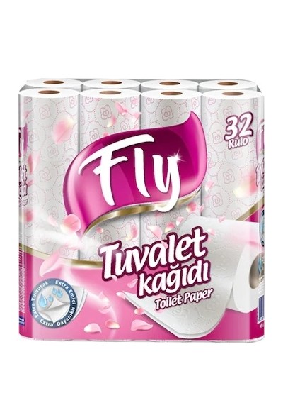 Fly Tuvalet Kağıdı Pembe Desenli 32'li Çift Kat