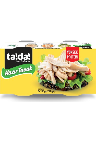 Tada Hazır Tavuk Konservesi 270 gr (2 x 135 gr) Tada Hazır Tavuk Konservesi 270 gr (2 x 135 gr)