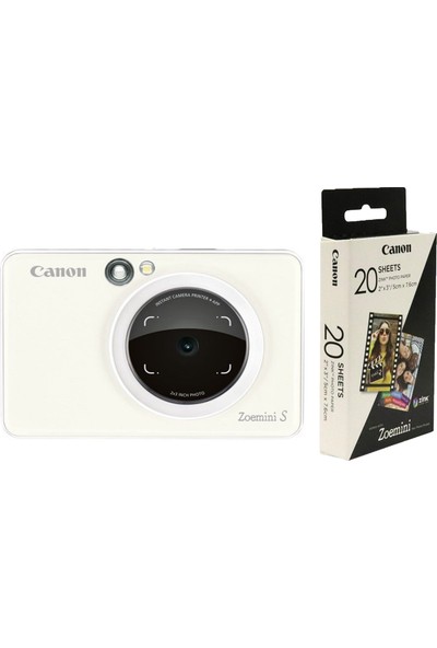 Canon Zoemini S - Inci Beyaz & 20'li Fotoğraf Kağıdı