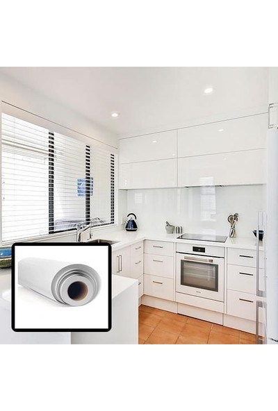 Kıraç Parlak Beyaz Folyo Lake Görünüm Yapışkanlı Kaplama Folyosu 52Cmx5Mt