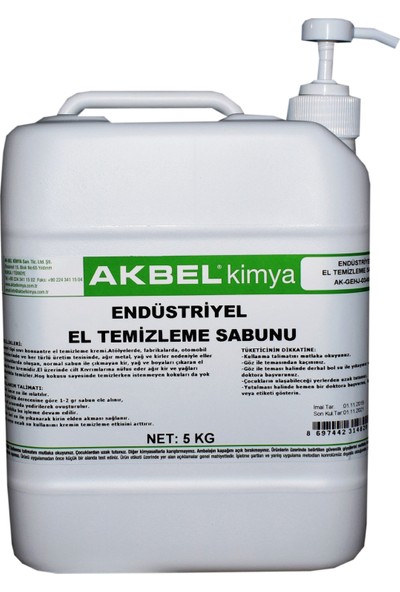 Akbel Endüstriyel El Temizleme Sabunu 5 Kg+Pompalı (Granülsüz)
