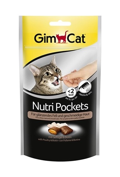 Gimcat Nutripockets Kedi Ödülü Tavuk Biotin 60Gr Gimcat Nutripockets Kedi Ödülü Tavuk Biotin 60Gr