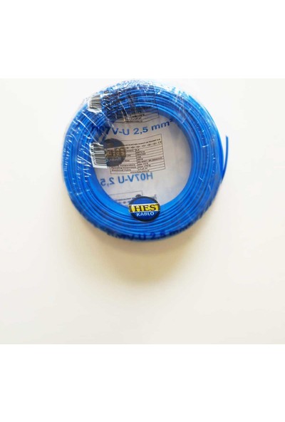 Hes Nya Kablo Tek Damar Mavi 2,5 mm 100 M Hes Nya Kablo Tek Damar Mavi 2,5 mm 100 M