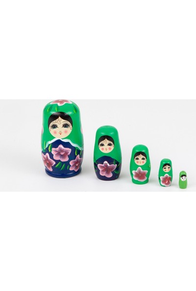 Dünyadan Hediyeler Ahşap Matruşka Bebek 5 li Set Yeşil Dünyadan Hediyeler Ahşap Matruşka Bebek 5 li Set Yeşil