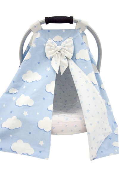 Modastra Mavi Bulut Desenli Puset Örtüsü ve Iç Kılıfı