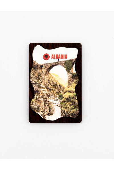 Dünyadan Hediyeler Arnavutluk Temalı Deri Magnet Ahşap Tabaka Dünyadan Hediyeler Arnavutluk Temalı Deri Magnet Ahşap Tabaka