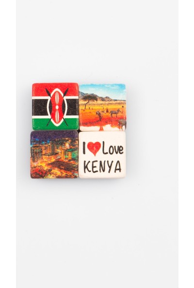 Dünyadan Hediyeler Kenya Temalı Dörtlü Taş Magnet Dünyadan Hediyeler Kenya Temalı Dörtlü Taş Magnet