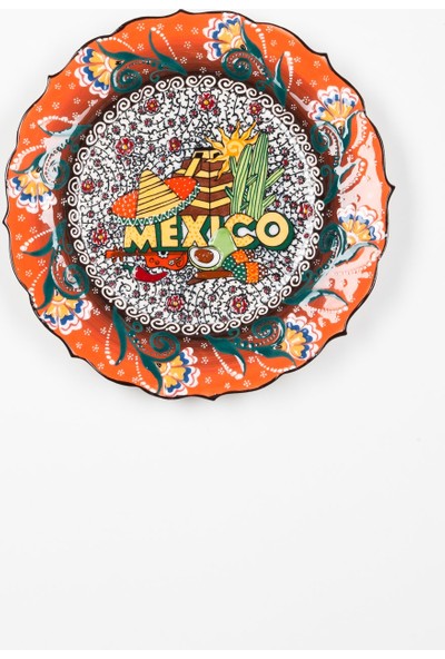 Dünyadan Hediyeler Seramik Tabak Meksika Temalı 25 cm