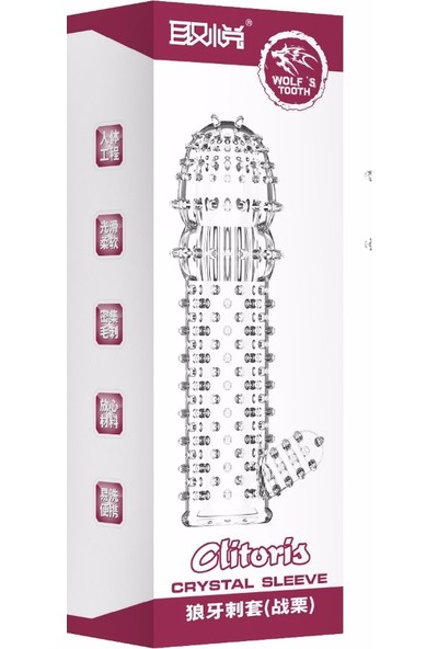 Klitoris Uyarıcı Dış Yüzeyi Komple Tırtıklı Ekstra Uyarıcı Penis Kılıfı