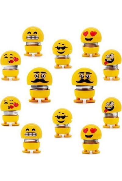 Birlik Emoji Çılgın Kafalar Sallanan Oyuncak 30 Adet Birlik Emoji Çılgın Kafalar Sallanan Oyuncak 30 Adet