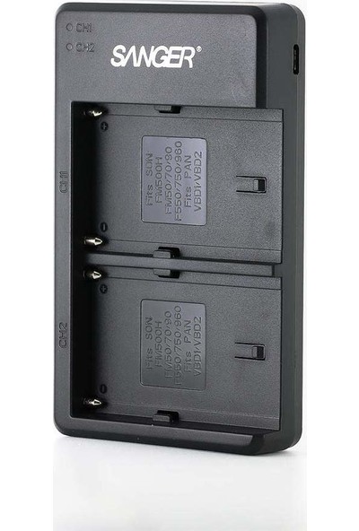 Sanger Sony NP-F970 Batarya Uyumlu Ikili Şarj Cihazı