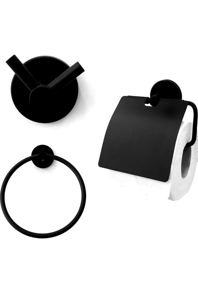 Begonya 3 Parça Banyo Seti Mat Siyah Begonya 3 Parça Banyo Seti Mat Siyah