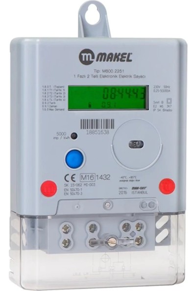 Makel Monofaze Elektronik Sayaç