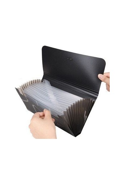 Comix Siyah Comix A7624 Lastikli A4 Portföy Dosyası 12 Bölmeli