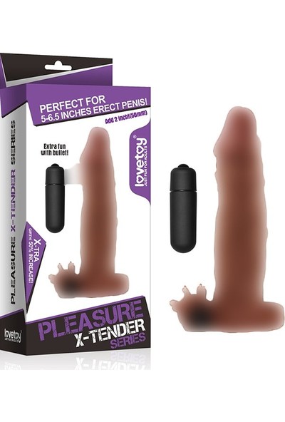 Lovetoy X-Tender Realistik Titreşimli 5cm Uzatmalı Penis KILIFI-1063B