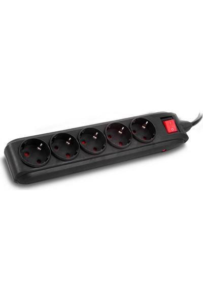 S-link SPG5-750 JOUL 1.5m 5'li Akım Korumalı Siyah Priz S-link SPG5-750 JOUL 1.5m 5'li Akım Korumalı Siyah Priz