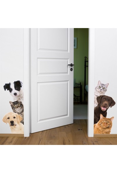 Dekor Loft Köpek Ailesi Kapı Arkadaşları Sticker CS-853