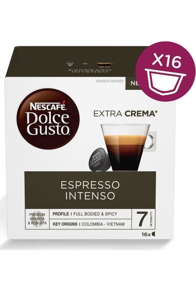 Nescafe Dolce Gusto Espresso Intenso 16 Kapsül Kahve %100 Arabica Nescafe Dolce Gusto Espresso Intenso 16 Kapsül Kahve %100 Arabica