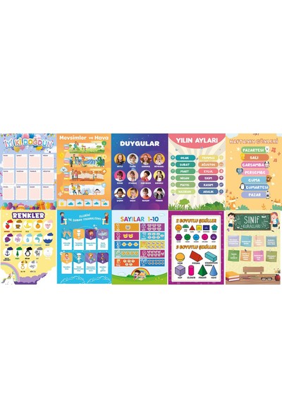 Üze Türkçe Eğitici Posterler 1. Seri